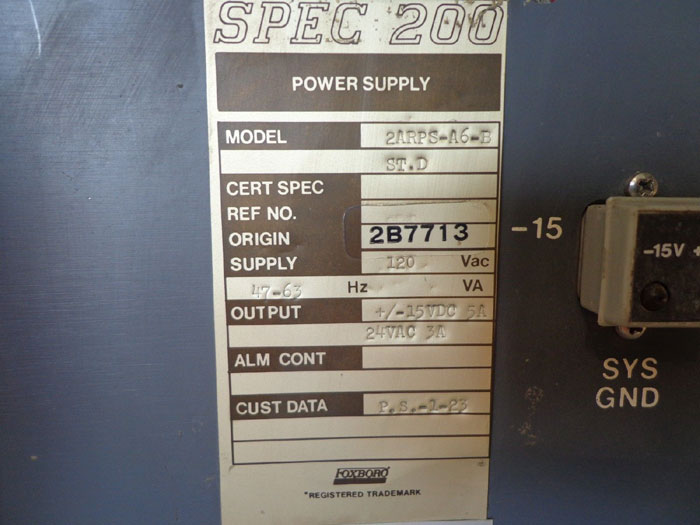 FOXBORO SPEC 200 POWER SUPPLY