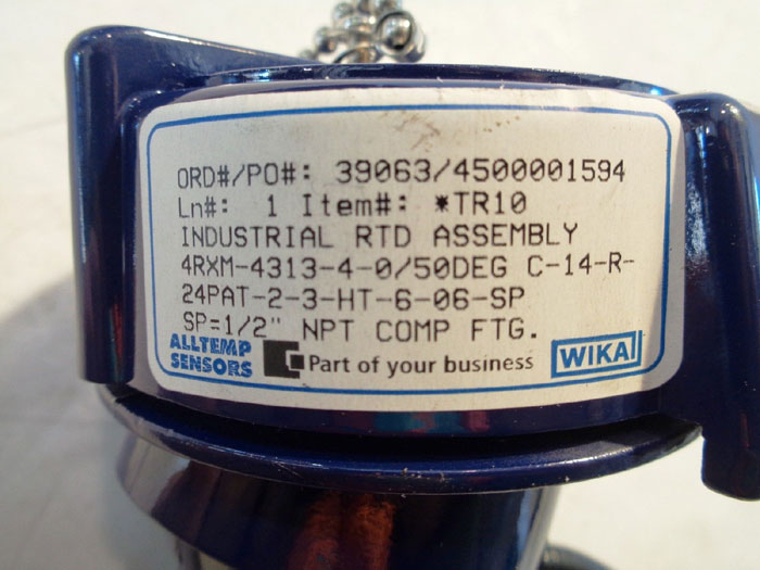 LOT OF (2) WIKA RTD ASSEMBLY W/ THERMOWELL TR10