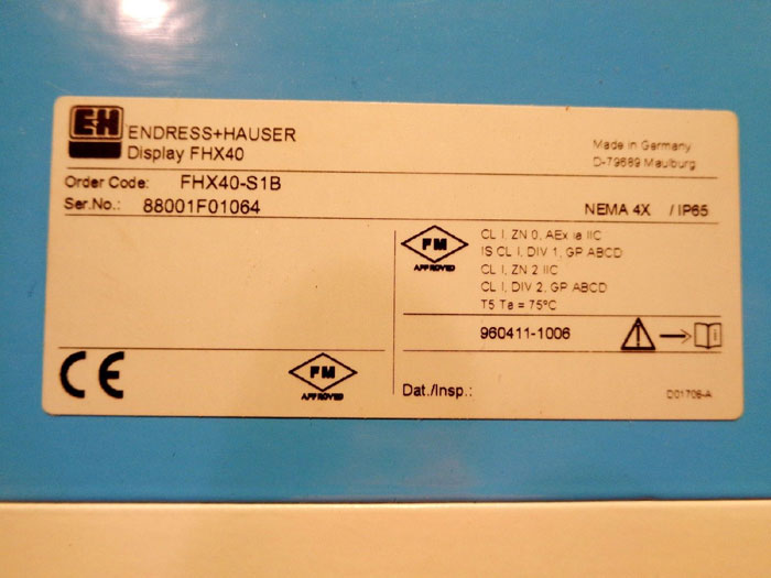 ENDRESS HAUSER DISPLAY FHX40