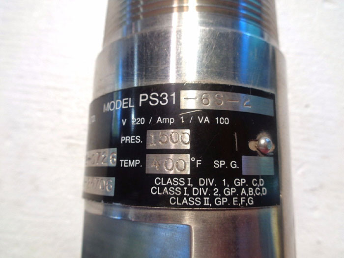 PROMAG / PM MAG LTD. LEVEL SWITCH, MODEL#: PS31-SSH-6S-2 OR MODEL ...