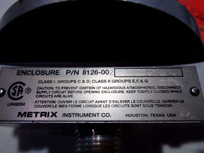 LOT OF (4) METRIX INSTRUMENT 3" VIBRATION SWITCH ENCLOSURE CAP #8126 ...