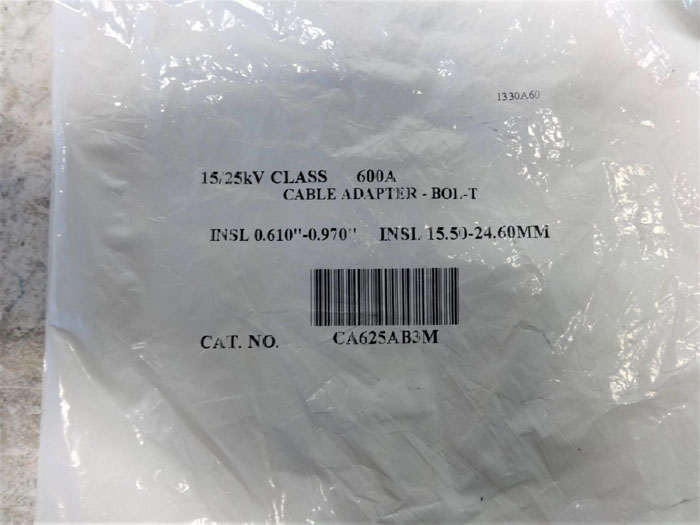 LOT - COOPER LOADBREAK BUSHING WELL INSERT LBI215 W/ DEADBREAK CONN & ADAPT