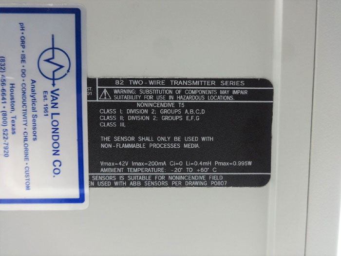 ABB TB82 2-WIRE CONDUCTIVITY TRANSMITTER TB82PH2110110