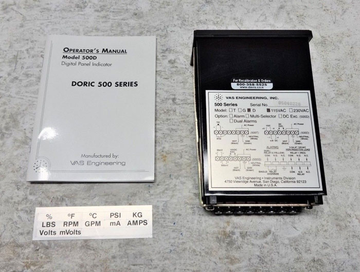 VAS ENGINEERING SERIES 500 DORIC DIGITAL PANEL INDICATOR 500D
