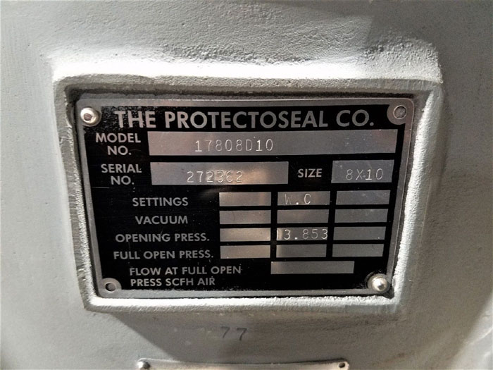 PROTECTOSEAL 8" X 10" PIPE-AWAY CONSERVATION PRESSURE BREATHER VENT ...