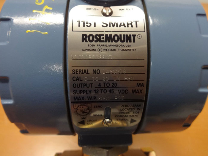ROSEMOUNT ALPHALINE SMART PRESSURE TRANSMITTER 1151DP3S22B3