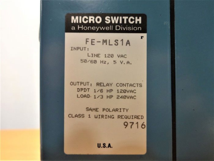 HONEYWELL MICRO SWITCH PHOTOELECTRIC CONTROL FE-MLS1A