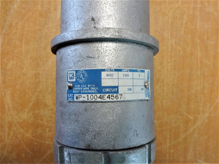 KILLARK WP-1004E4567 PIN & SLEEVE RECEPTACLE PLUG 600V, 100A, 3W, 4P