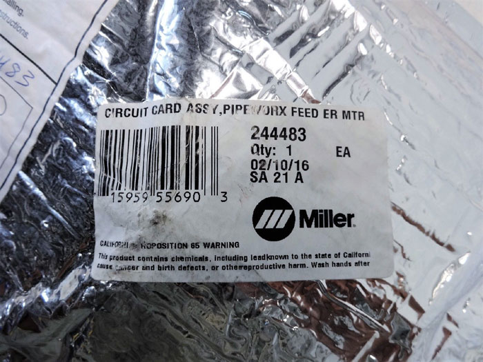 MILLER 244483 CIRCUIT CARD ASSEMBLY PIPEWORX FEEDER MTR CTRL W/ PRGM ...