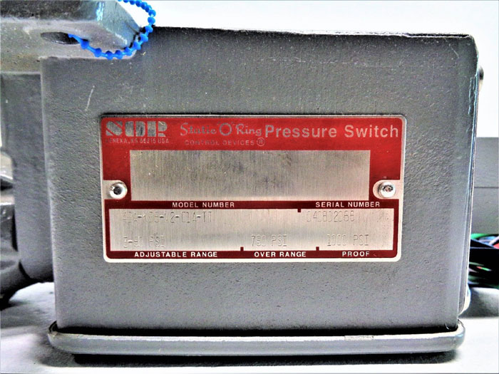 SOR Static-O-Ring Pressure Switch, 3 to 50 PSI, 4BA-KB5-M2-C1A-TT