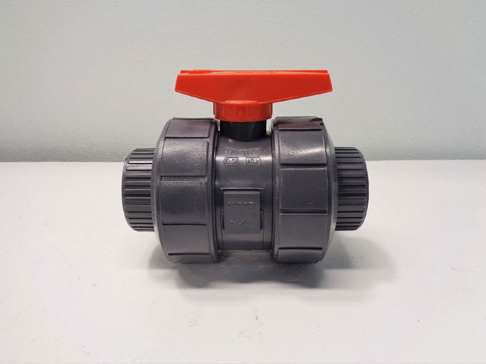 Chemtrol Nibco 2" PVC FKM Ball Valve, SOC/THD, Full-Port, U45TB V **LOT OF (2)**