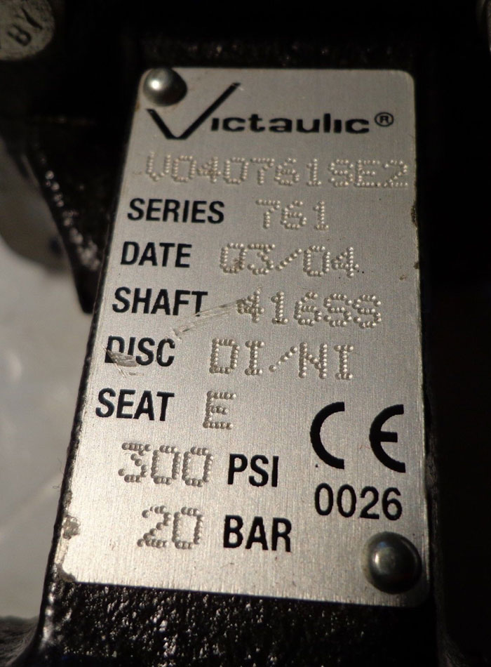 VICTAULIC 4" BUTTERFLY VALVE