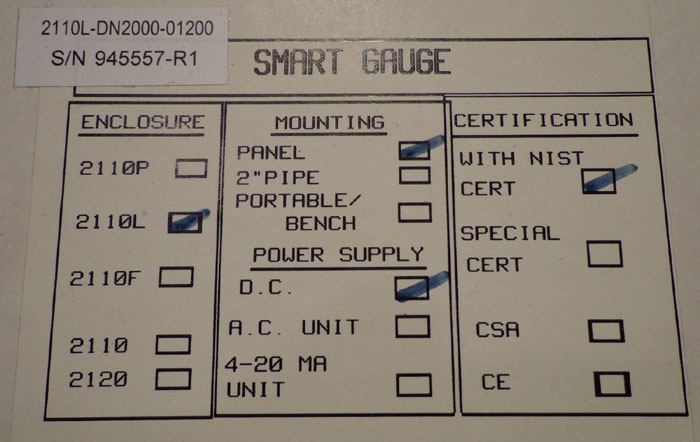 MERIAM INSTRUMENT SMART GAUGE 2110L-DN2000-01200
