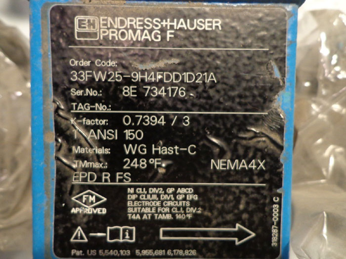 ENDRESS & HAUSER PROMAG F 33FW25-9H4FDD1D21A