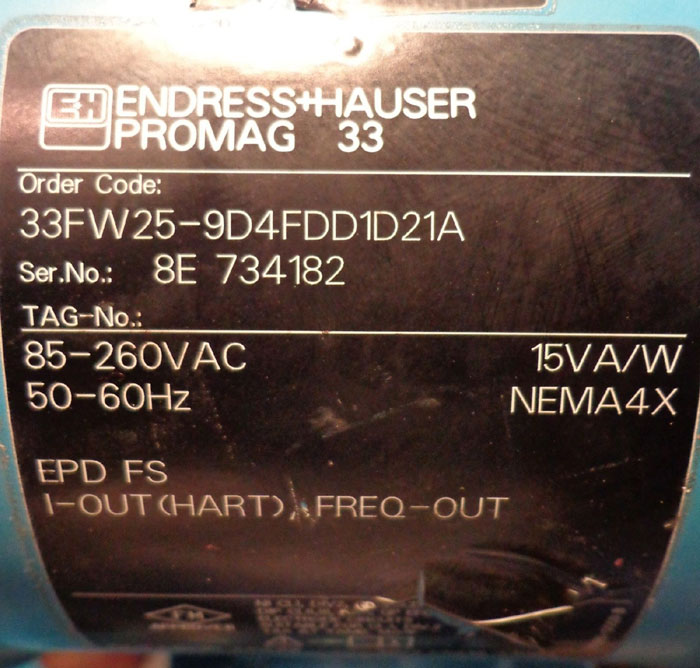ENDRESS & HAUSER PROMAG 33 TRANSMITTER 33FW25-9D4FDD1D21A