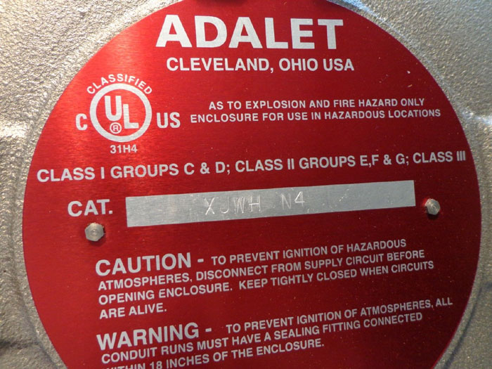 Adalet Explosion Proof Enclosure XJWH N4