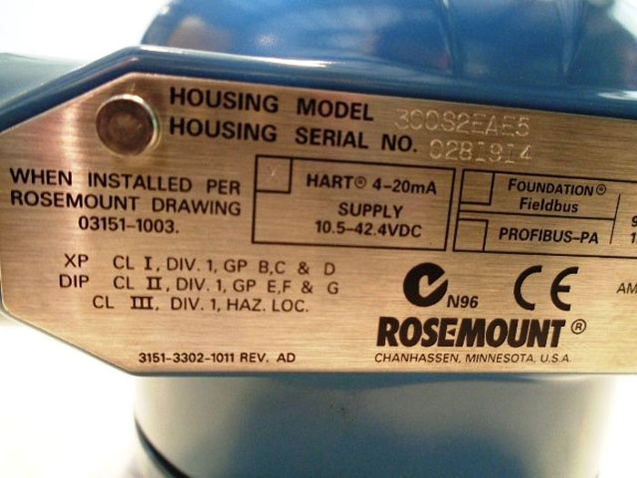 ROSEMOUNT HOUSING FOR ROSEMOUNT 3051S SCALABLE PRESSURE TRANSMITTER ...