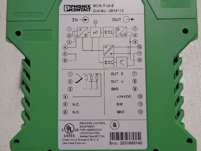 PHOENIX CONTACT TEMPERATURE MEASURING TRANSDUCER MCR-T-UI-E
