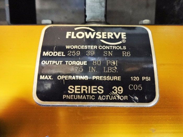 FLOWSERVE WORCESTER CONTROLS 1" ACTUATED BALL VALVE 259 39 SN R6 W ...