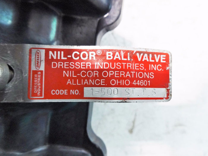 DRESSER NIL-COR 1" ACTUATED BALL VALVE 1-500 ST.T.S WITH UNITORQ ...