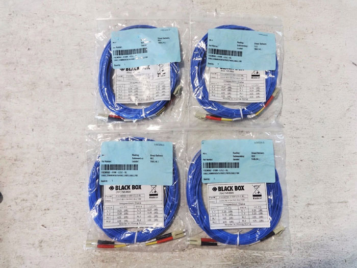 LOT OF (15) SEL CORNING BLACKBOX FIBER OPTIC, D-SUB & COAXIAL CABLES