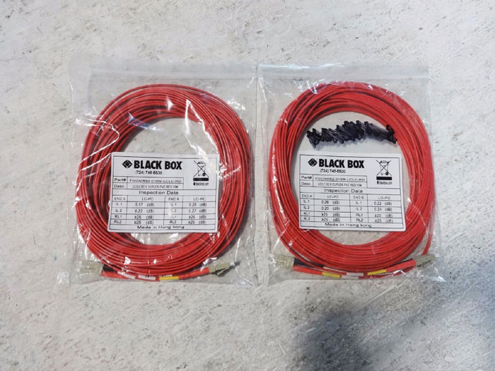 LOT OF (15) SEL CORNING BLACKBOX FIBER OPTIC, D-SUB & COAXIAL CABLES