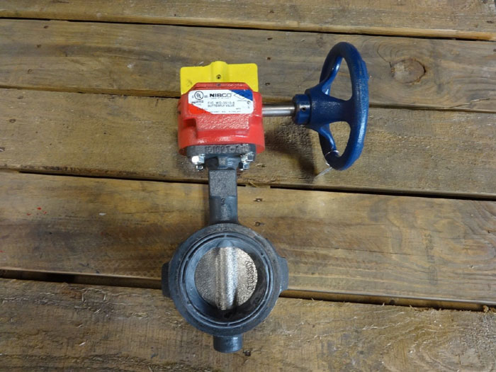 NIBCO WAFER STYLE 3" BUTTERFLY VALVE WD-3510-4 WITH GEAR OPERATOR