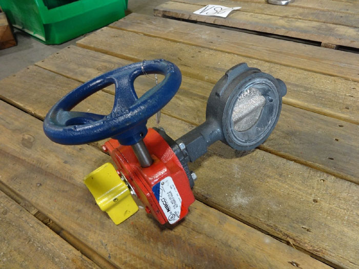 NIBCO WAFER STYLE 3" BUTTERFLY VALVE WD-3510-4 WITH GEAR OPERATOR