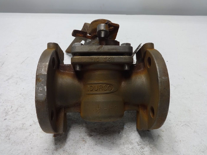 DURCO 1-1/2" 150# CF8M FLANGED PLUG VALVE G411
