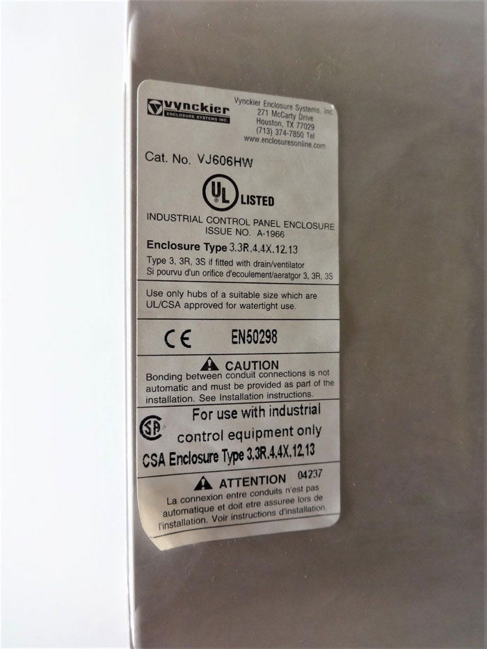 AMETEK LIQUID LEVEL CONTROL RELAY 1500-A-L1-S7 W/ AMETEK ENCLOSURE VJ606HW