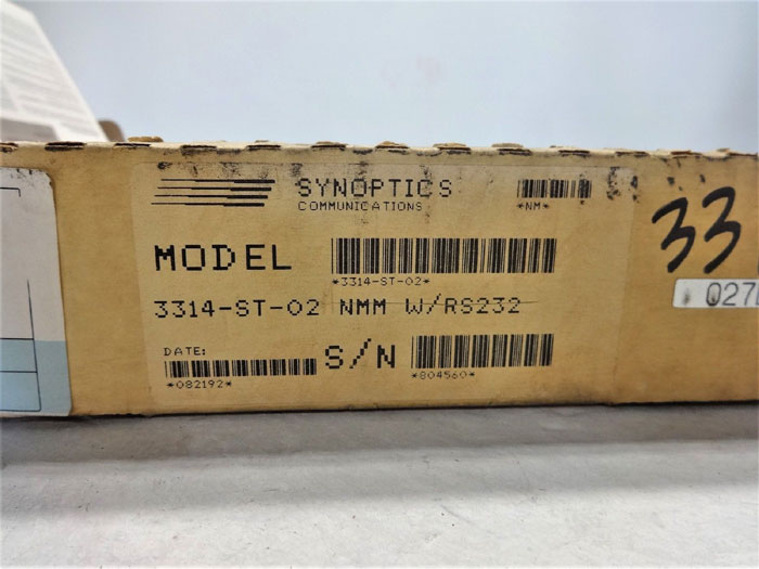 SYNOPTICS LATTISNET ETHERNET NMM NETWORK MANAGEMENT MODULE 3314-ST-02 W ...