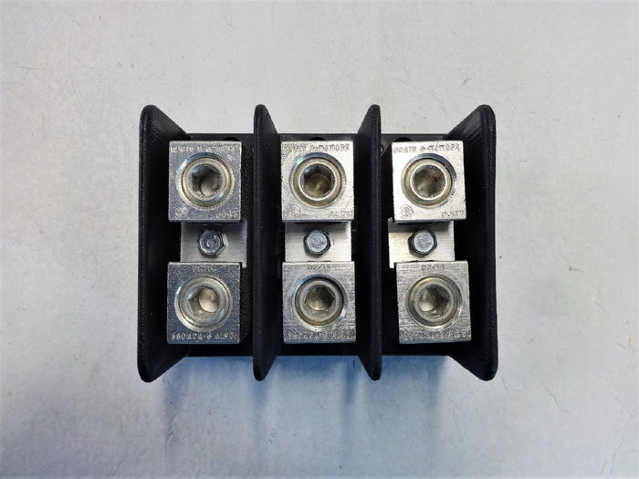 LOT OF (2) ILSCO PDB-11-350-3 POWER DISTRIBUTION BLOCKS, 310A, 3-POLE, 600V