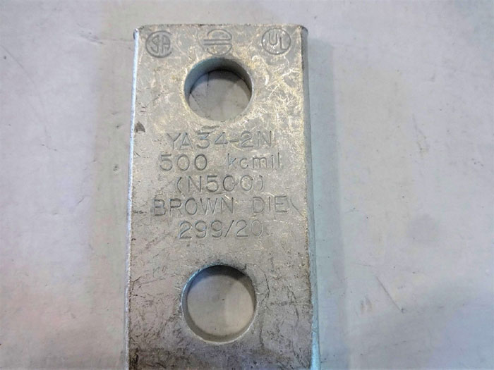 LOT OF (9) BURNDY HYLUG YA342N TWO-HOLE LUG COMPRESSION CONNECTOR ...