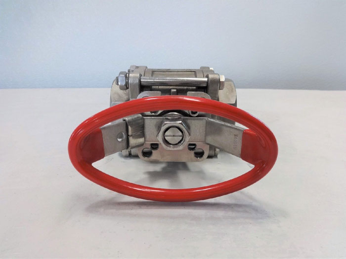 2" NPT 3-PIECE FULL PORT THREADED BALL VALVE, CF8M, 1000 WOG, OVAL HANDLE