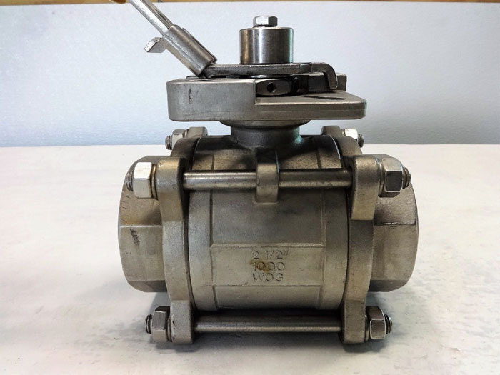 SHARPE 2-1/2" NPT 3-PC FULL PORT THREADED BALL VALVE, CF8M, 1000 WOG ...