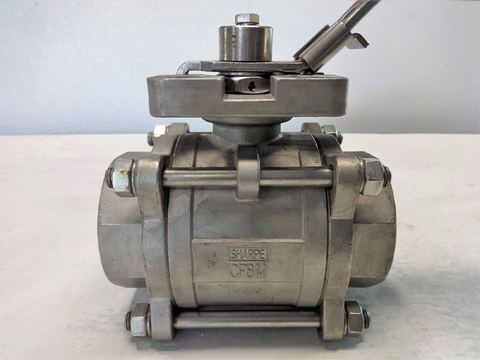 SHARPE 2-1/2" NPT 3-PC FULL PORT THREADED BALL VALVE, CF8M, 1000 WOG ...