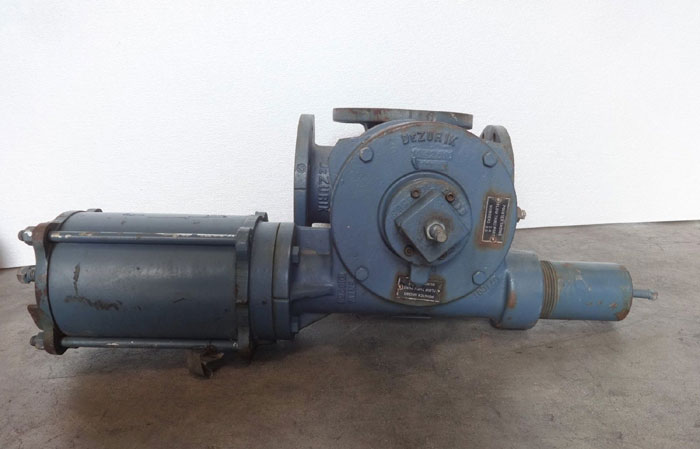 DEZURIK SARTELL 4" 3-WAY PLUG VALVE W/ ACTUATOR, STYLE PTW, PART ...