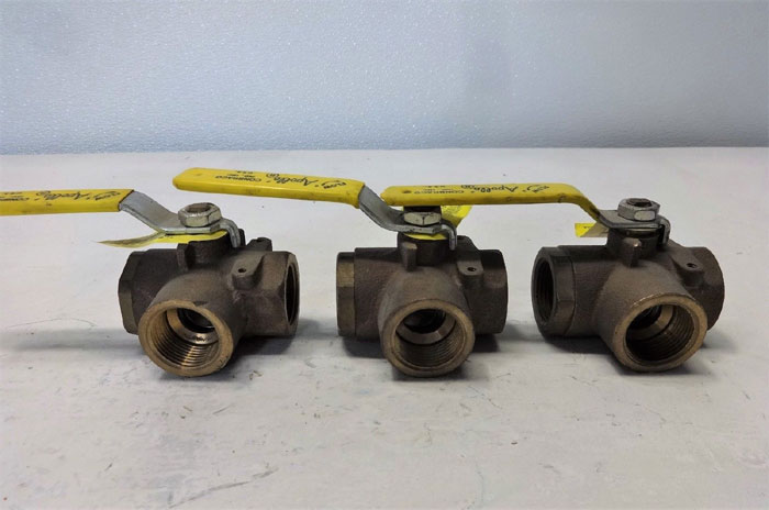 Apollo 70-605-01 Diverter Ball Valve, 3-Way, 1", Bronze, 400 WOG - Set of 3