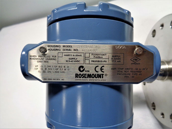 Rosemount Pressure Transmitter, 4" 150# Flange & Tube Body ...