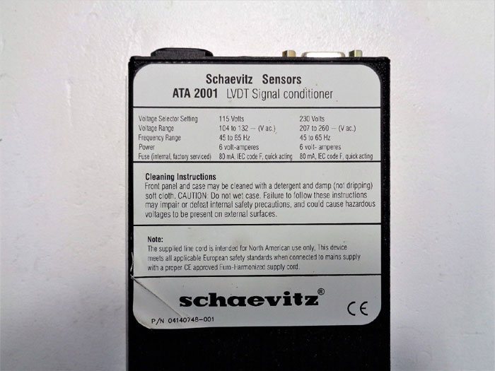 Schaevitz Sensors ATA 2001 LVDT Signal Conditioner, Part# 02291327-000