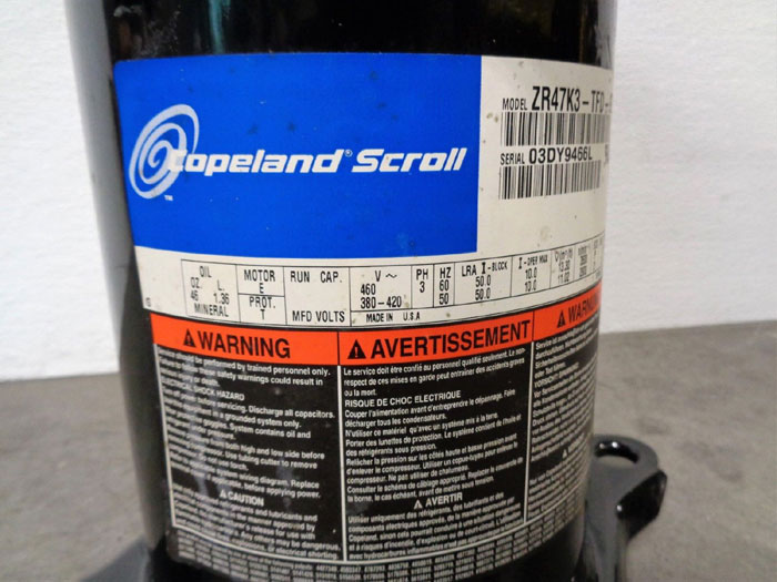 Copeland Scroll Compressor ZR47K3-TFD-935